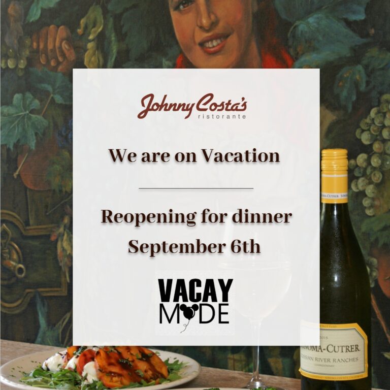 Menu Palm Springs Italian Restaurant, Italian Gourmet Food | Johnny Costas